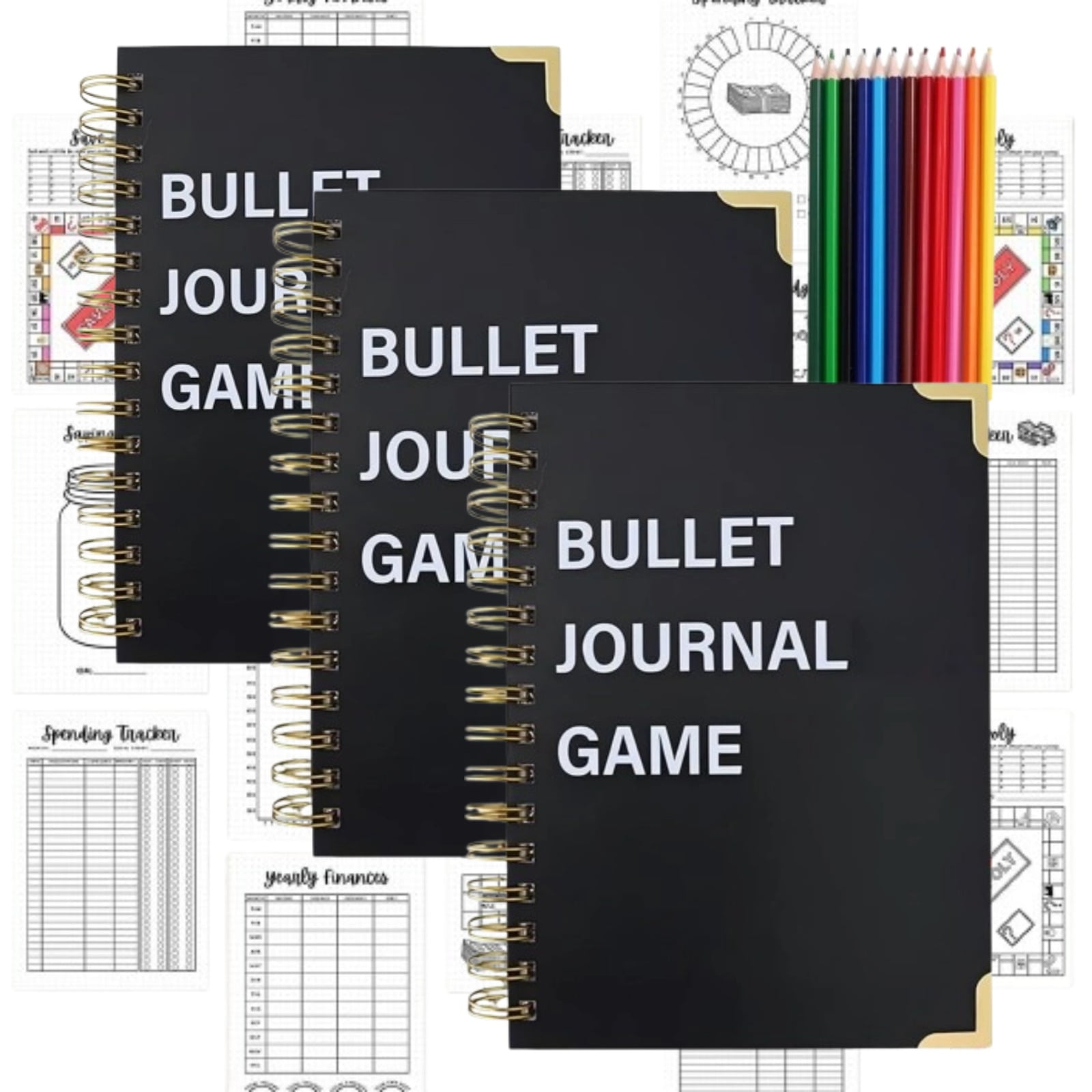 Bullet Dotted Journal Game, Interactive Savings Tracker Notebook for ...