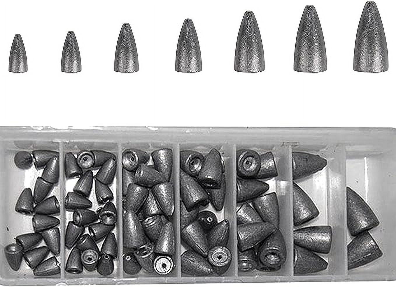 Agool 83 Pack Cone Shaped Bullet Weights Assorted with A Handy Box, 0.9 ...