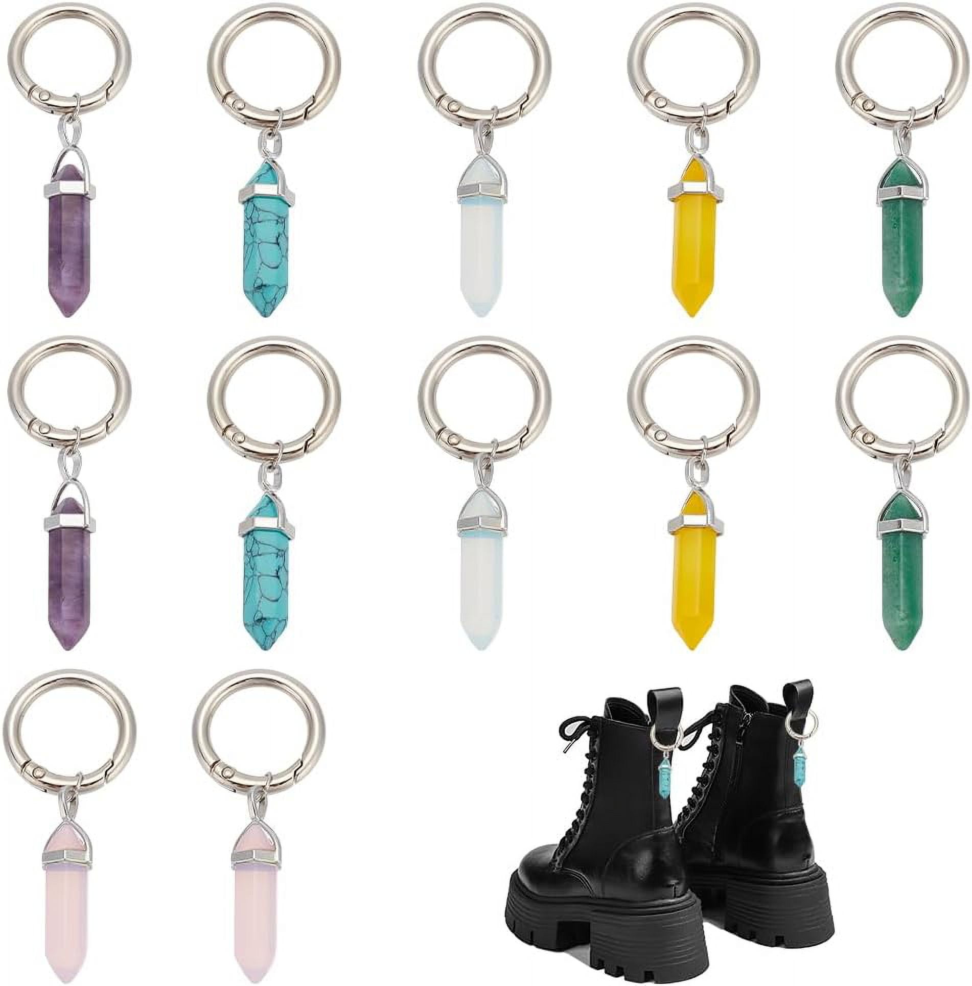 Bullet Gemstone Marten Boots Pendant Decoration with Alloy Spring Gate ...
