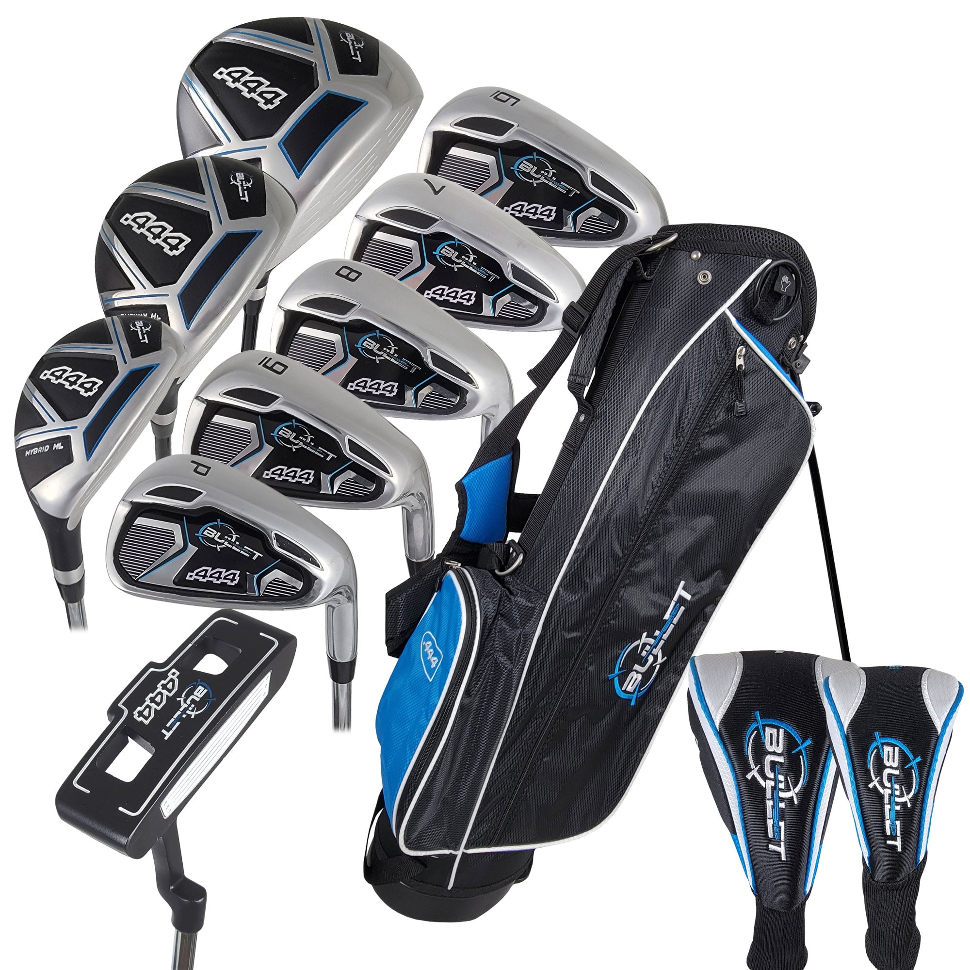 Bullet Golf .444 Blue Uniflex Complete Set with Clubs, Putter & Stand ...