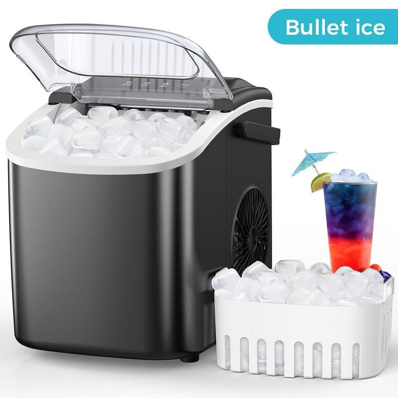 Bullet Ice Maker Countertop with Self-Cleaning, Staninless Steel or ABS ...