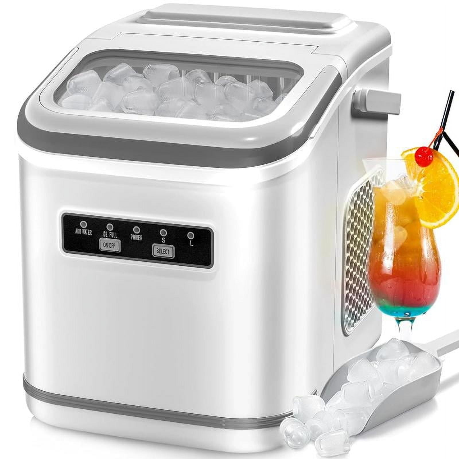 Bullet Ice Maker Countertop with Self-Cleaning, Staninless Steel or ABS ...