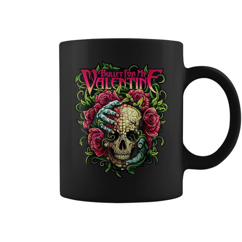 Bullet My Valentine Skull Roses And Red Blood Horror Coffee Mugs ...