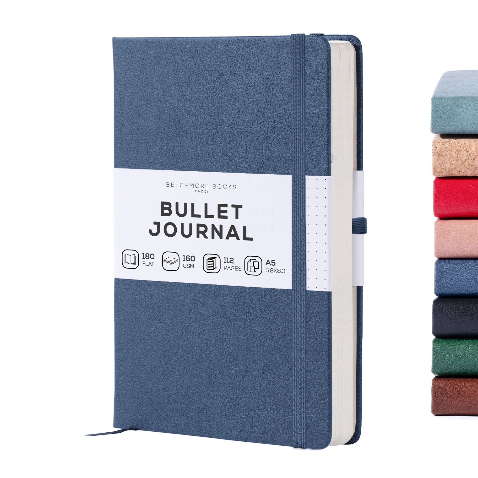 BEECHMORE BOOKS Dotted Journal Bullet Notebook, 8.3 x 5.8 inch 112 ...