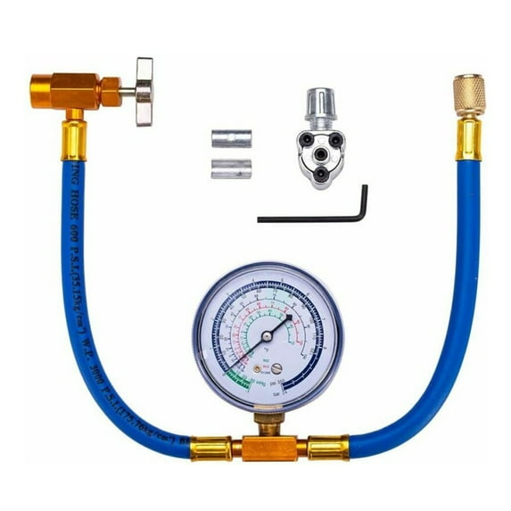 Bullet Piercing Tap Valve Kit R134a Charging Hose Can Tap With Gauge R ...