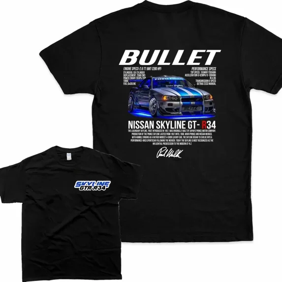 Bullet Skyline Nissan GTR T-shirt, Fast Furious car T-Shirt for Men and ...