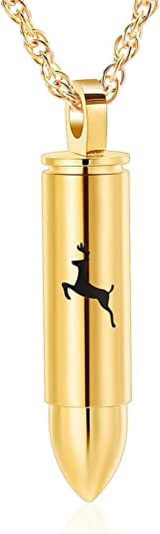 Bullet Urn Cremation Jewelry for Ashes Locket Deer Bullet Pendant Urn ...