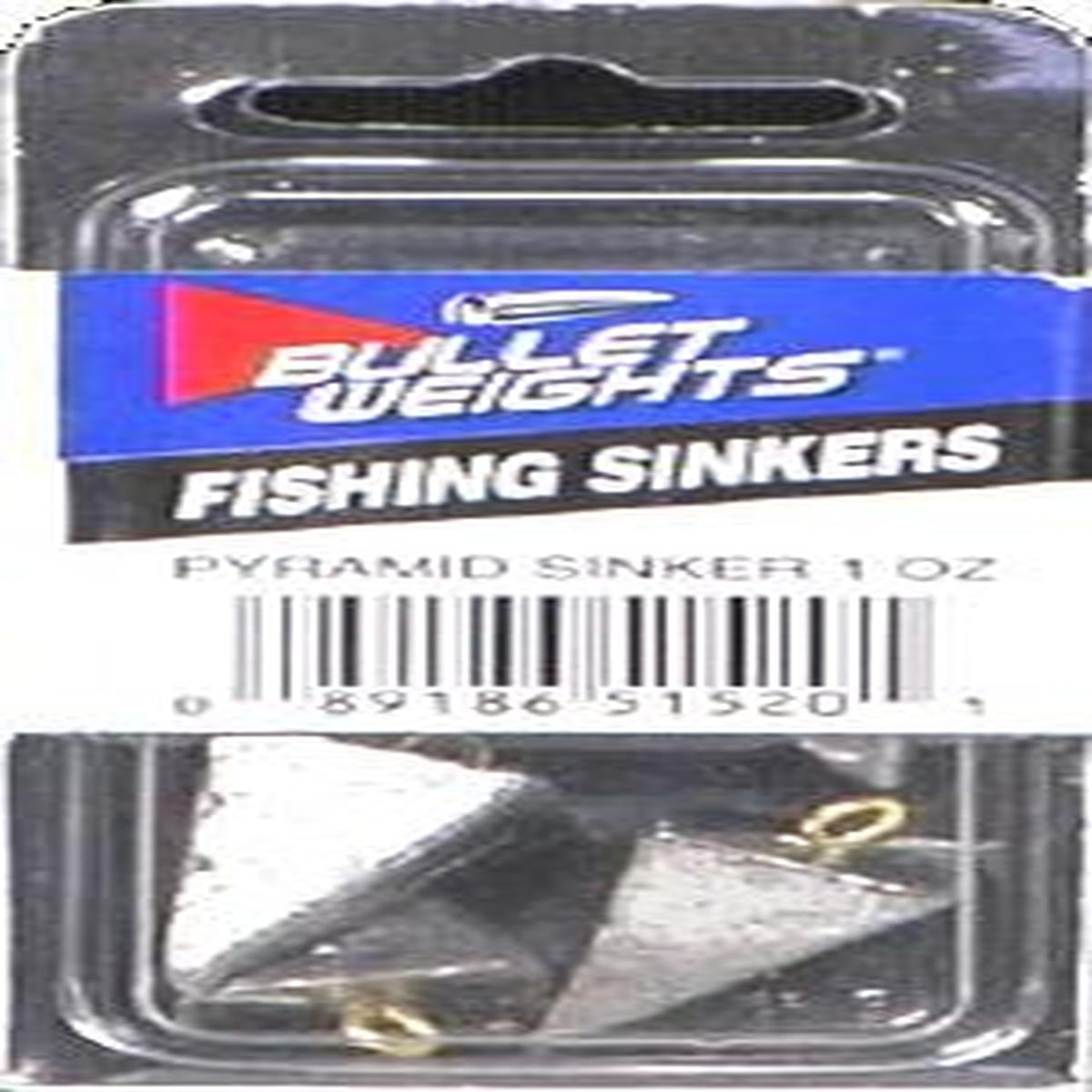 Bullet Weights Pyramid Sinker 1Oz 6 Pack - Brass Eye for Surf Bottom ...