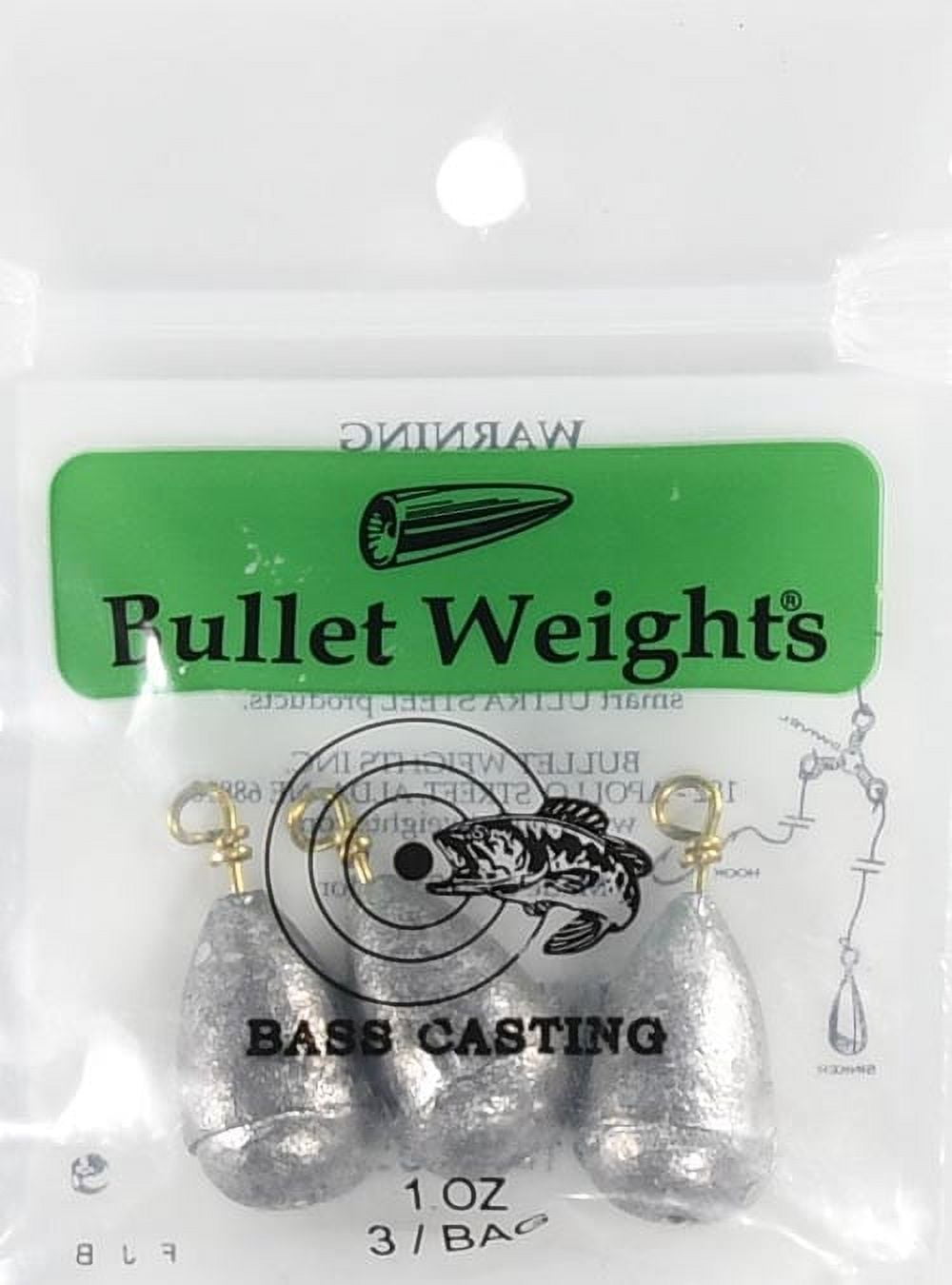 Bullet Weights® SS4-24 Lead Bass Casting Size 4, 1 oz Fishing Weights ...