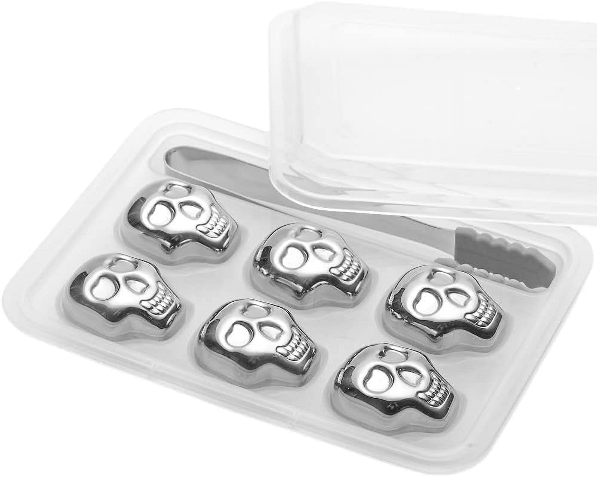 Bullet Whiskey Stones Steel Ice Cubes, Stainless Steel Skull Ice Cube ...