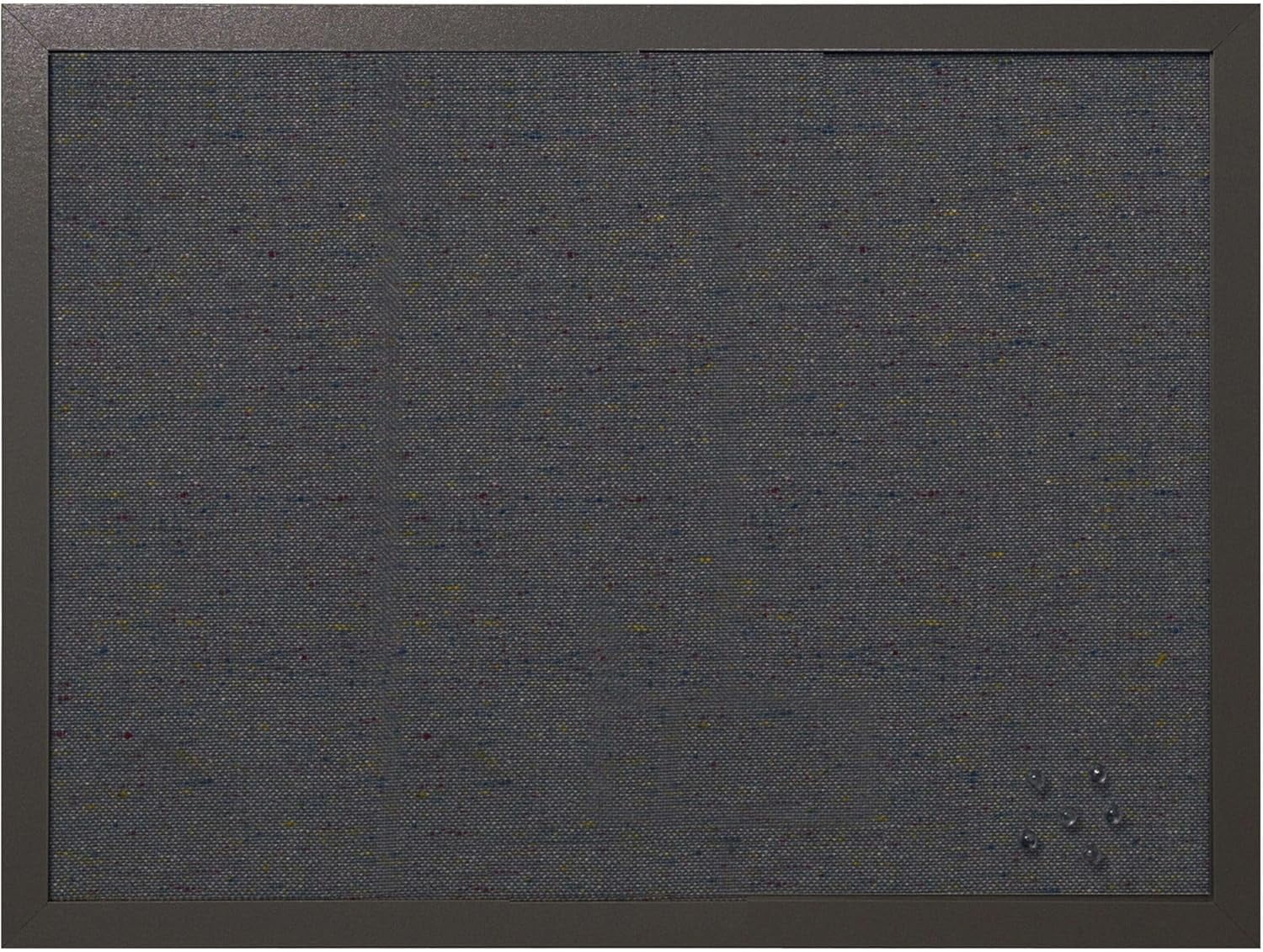 Bulletin Board, 18" x 24", Dark Fabric Message Board, Black MDF Frame ...