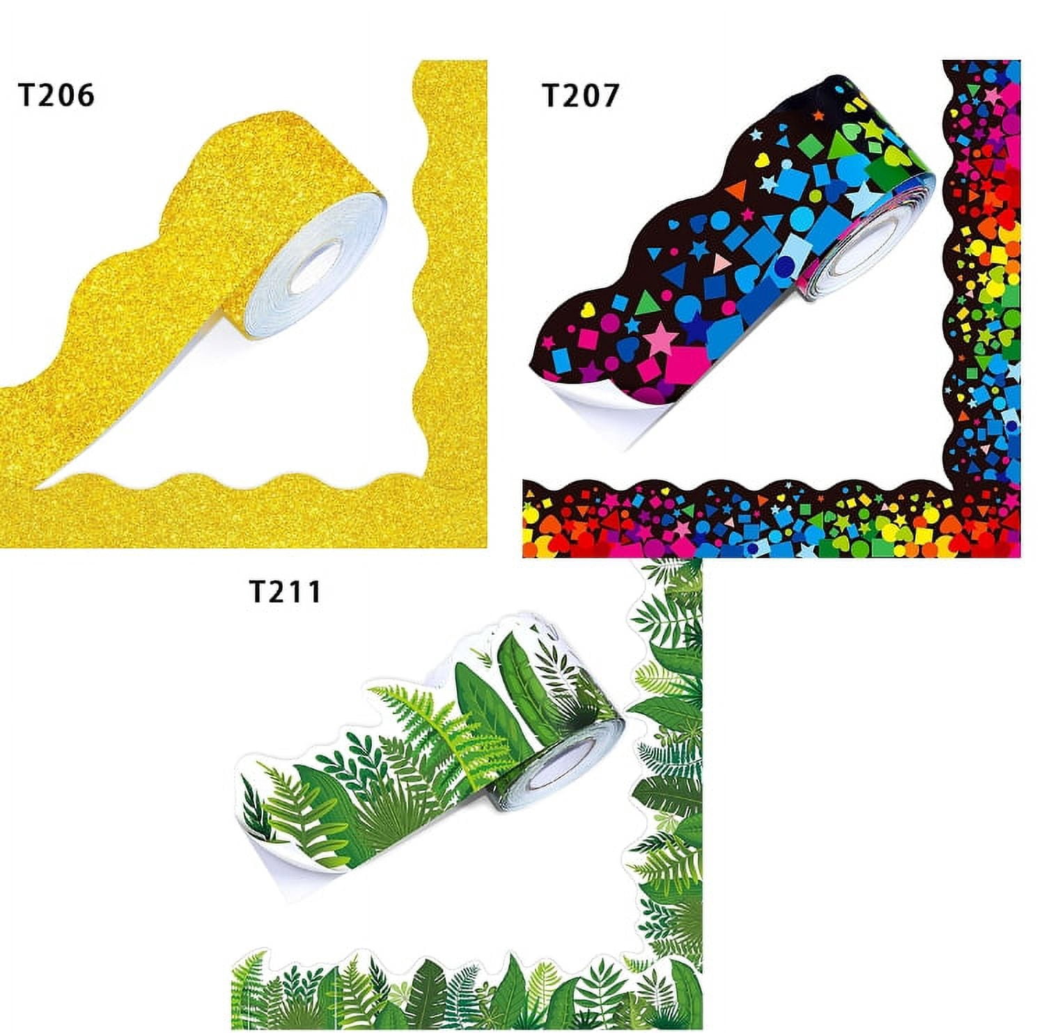 Bulletin Board Border Trim Decorations Confetti Scalloped Rolled ...