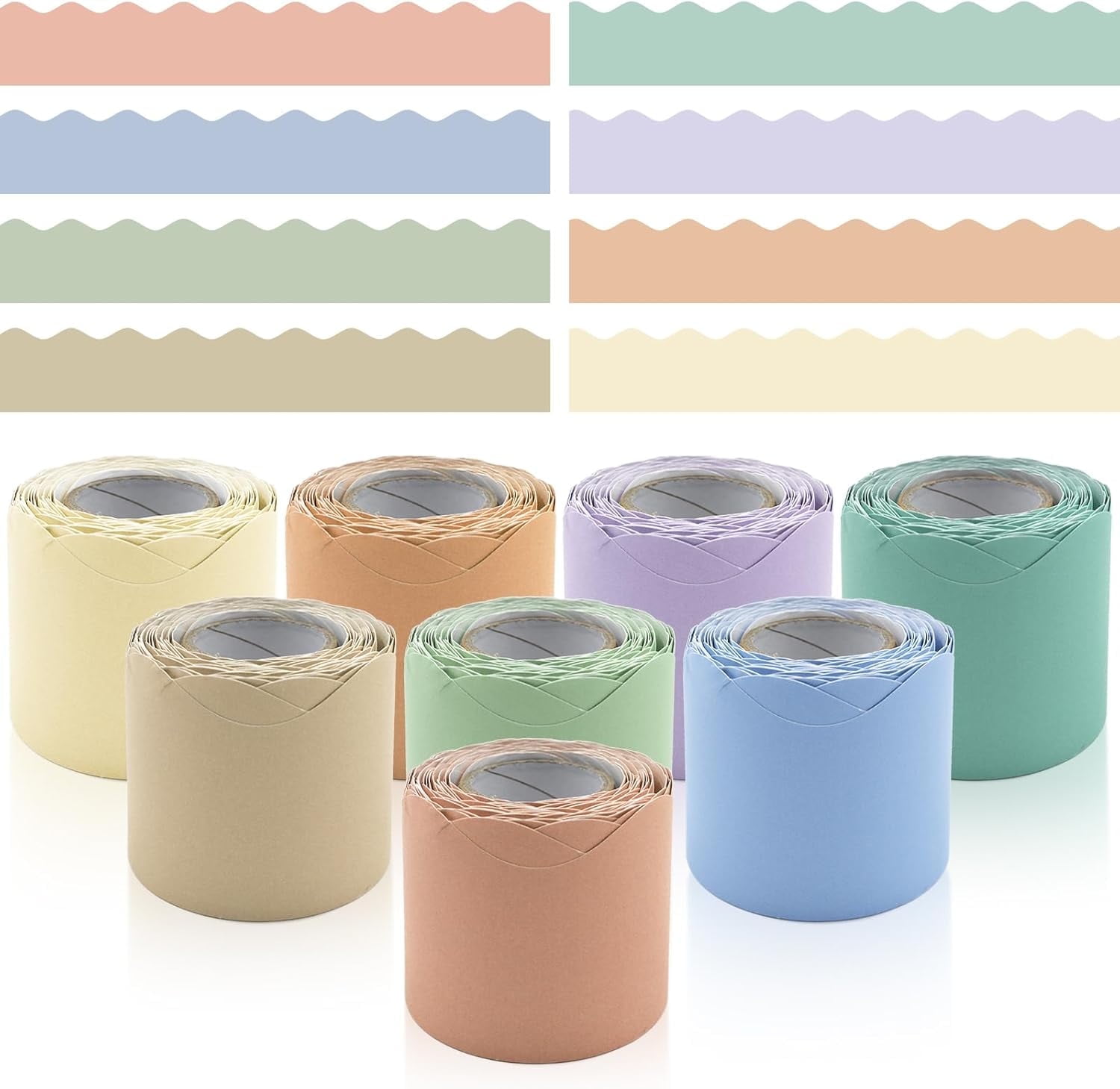 Bulletin Board Borders - 8 Rolls 262.4 Ft Colorful Bulletin Board ...