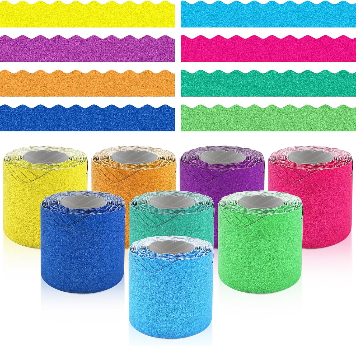 Bulletin Board Borders - 8 Rolls 262.4 Ft Colorful Bulletin Board ...