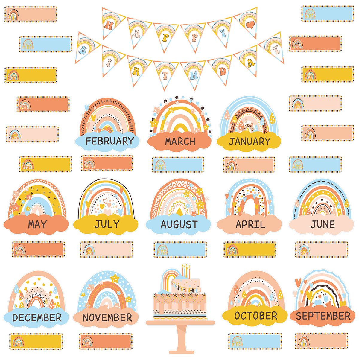 Schoolgirl Style Industrial Chic Calendar Bulletin Board Set - Walmart.com