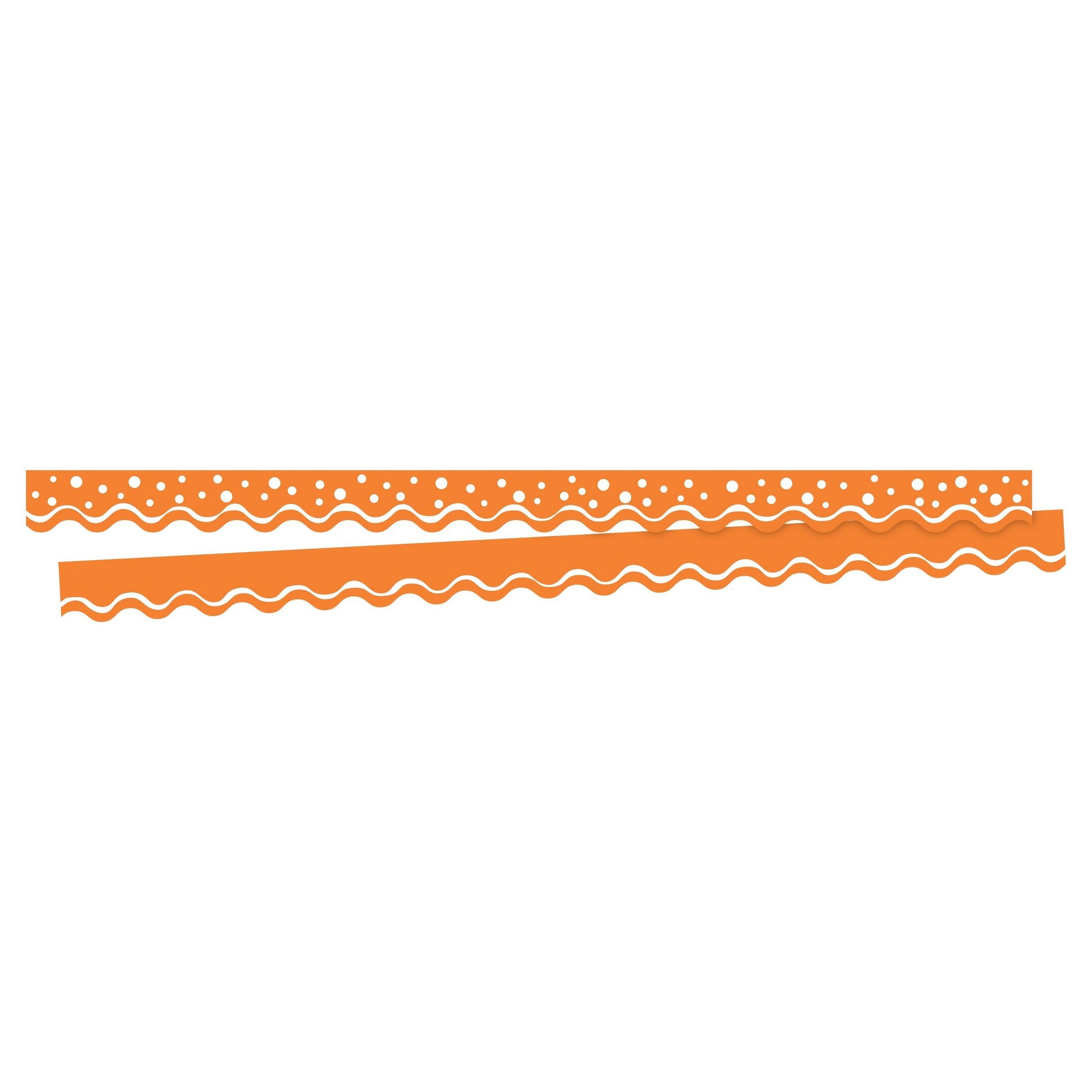 Bulletin Board Double-Sided Border - Orange Scalloped Edge: Cardstock ...