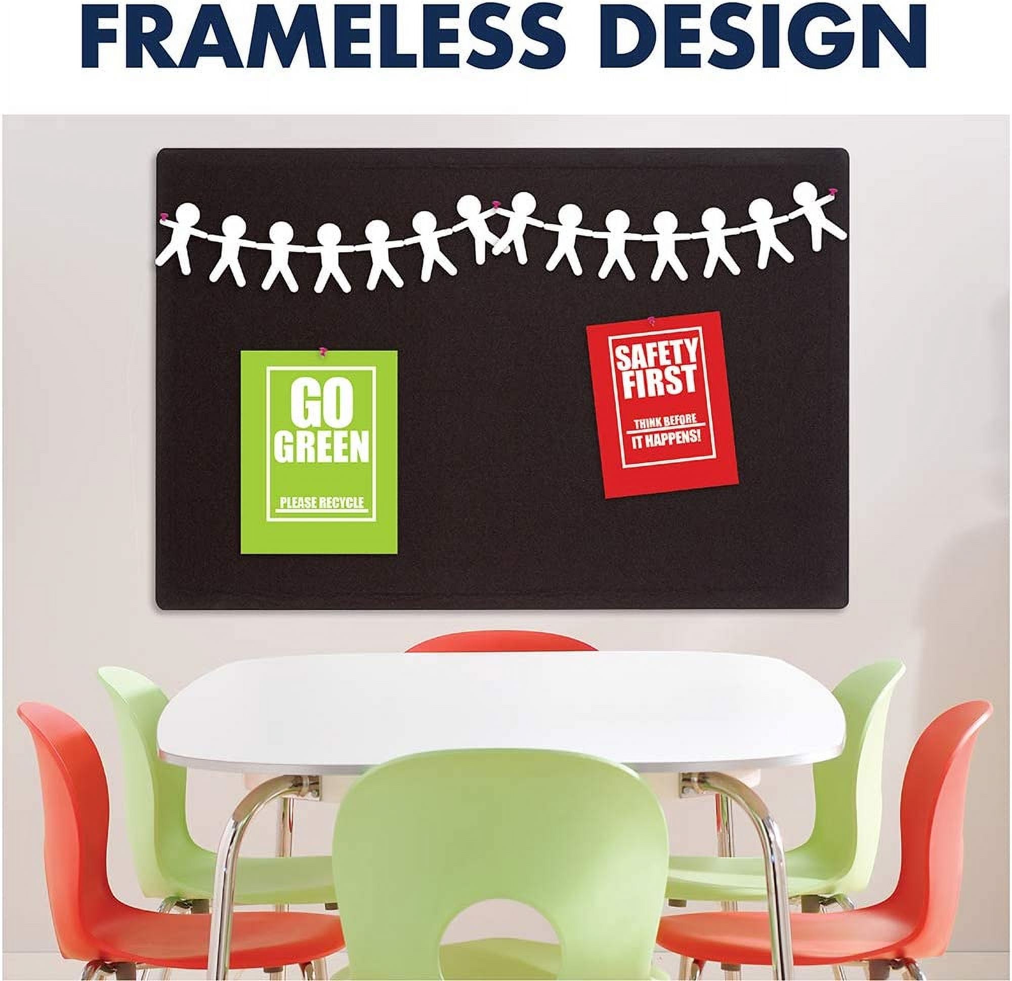 Bulletin Board, Fabric, 3' x 2', Frameless, High-Density Fiberboard ...