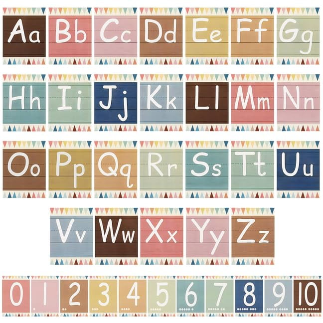 Bulletin Board Letters, ABC Alphabet Poster Classroom Decor Set, 37Pcs ...