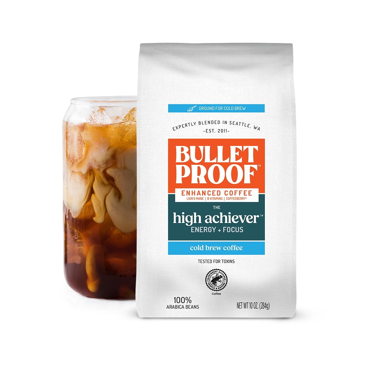 Bulletproof The High Achiever Cold Brew Coffee, 10 Ounces, High ...