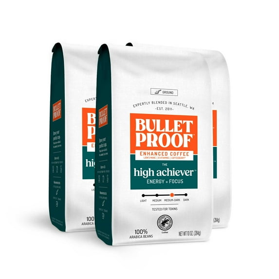 Bulletproof The High Achiever Ground Mushroom Coffee, 10oz (Pack of 3 ...