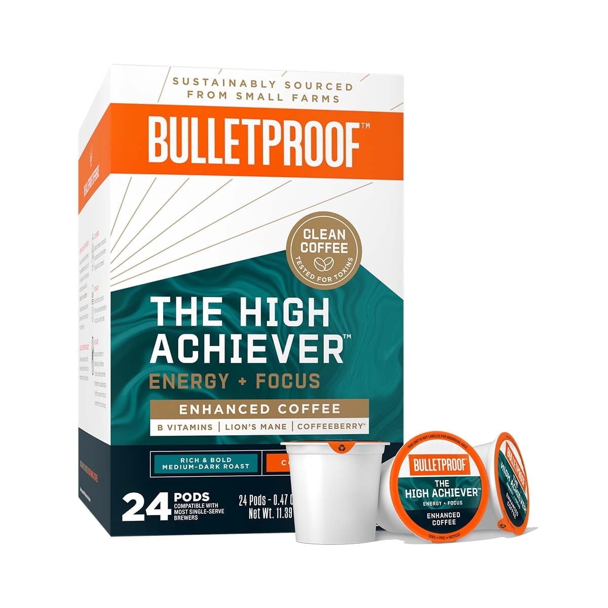 Bulletproof The High Achiever Single-Serve Pods, 24 Count, Nootropic ...
