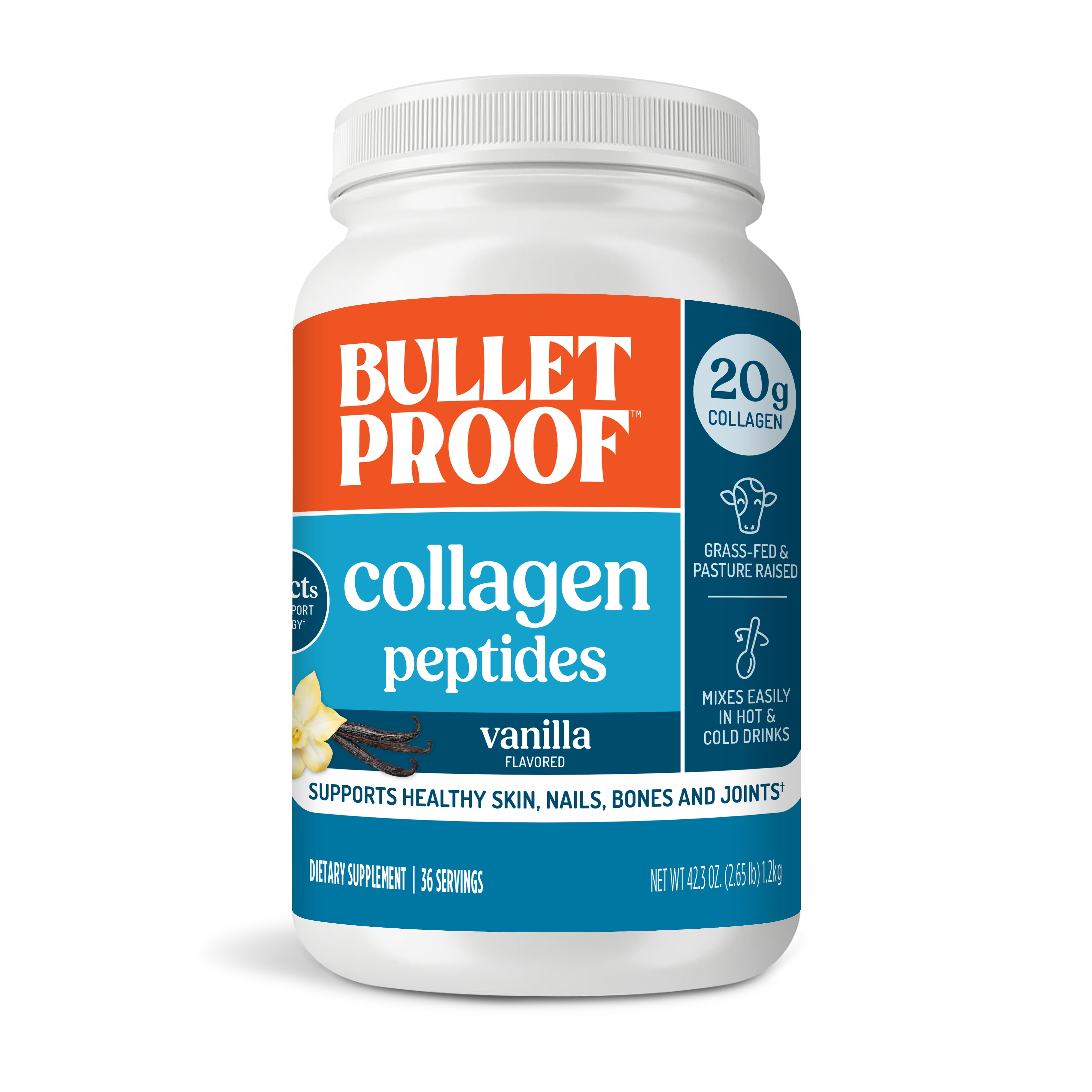 Bulletproof Vanilla Collagen Protein Powder with MCT Oil, 19g Protein ...