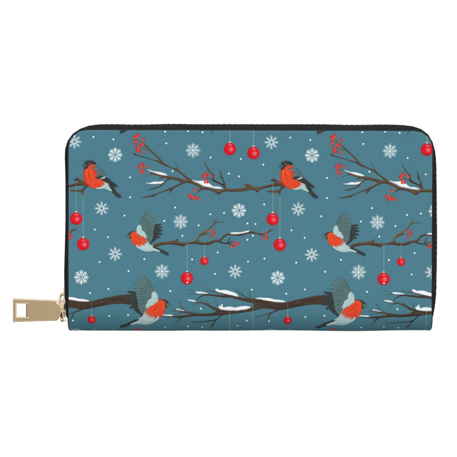 Bullfinches Branches And Balls Wallet Women, Leather Bifold Multi Card ...