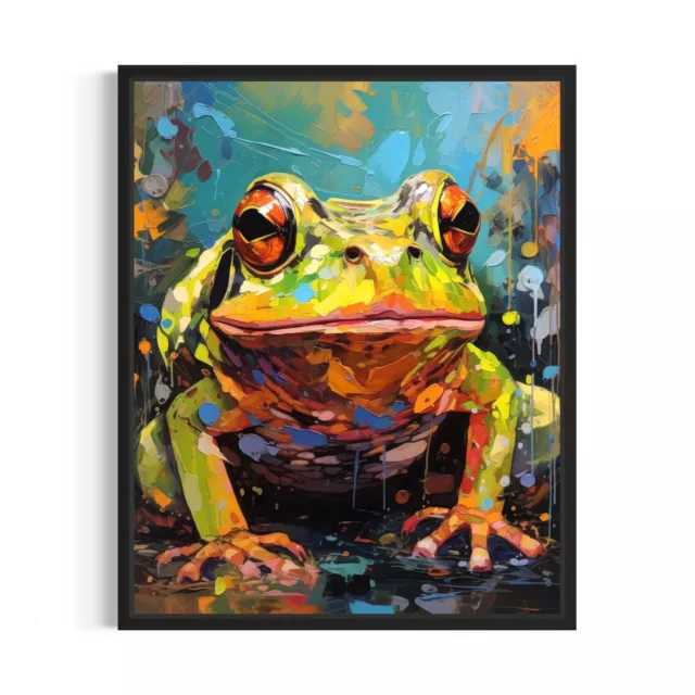 Bullfrog Abstract Animal Art Print Poster Wall Art Painting NO FRAMED ...