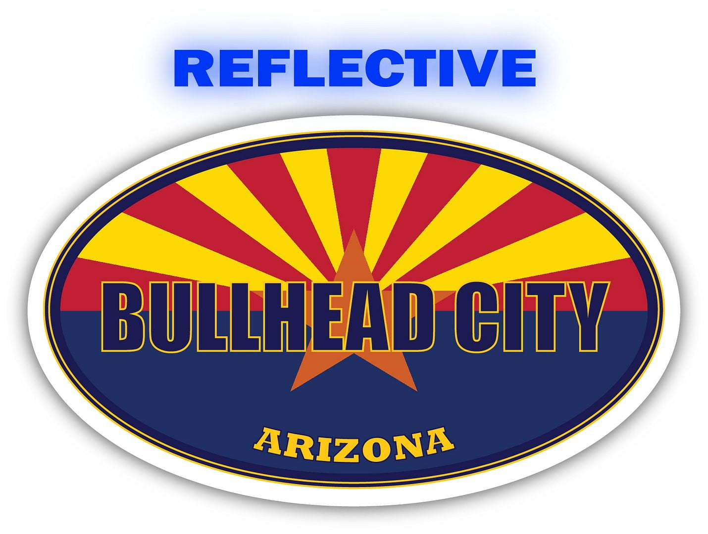Bullhead City City Arizona State Flag | AZ Flag Mohave County Oval ...