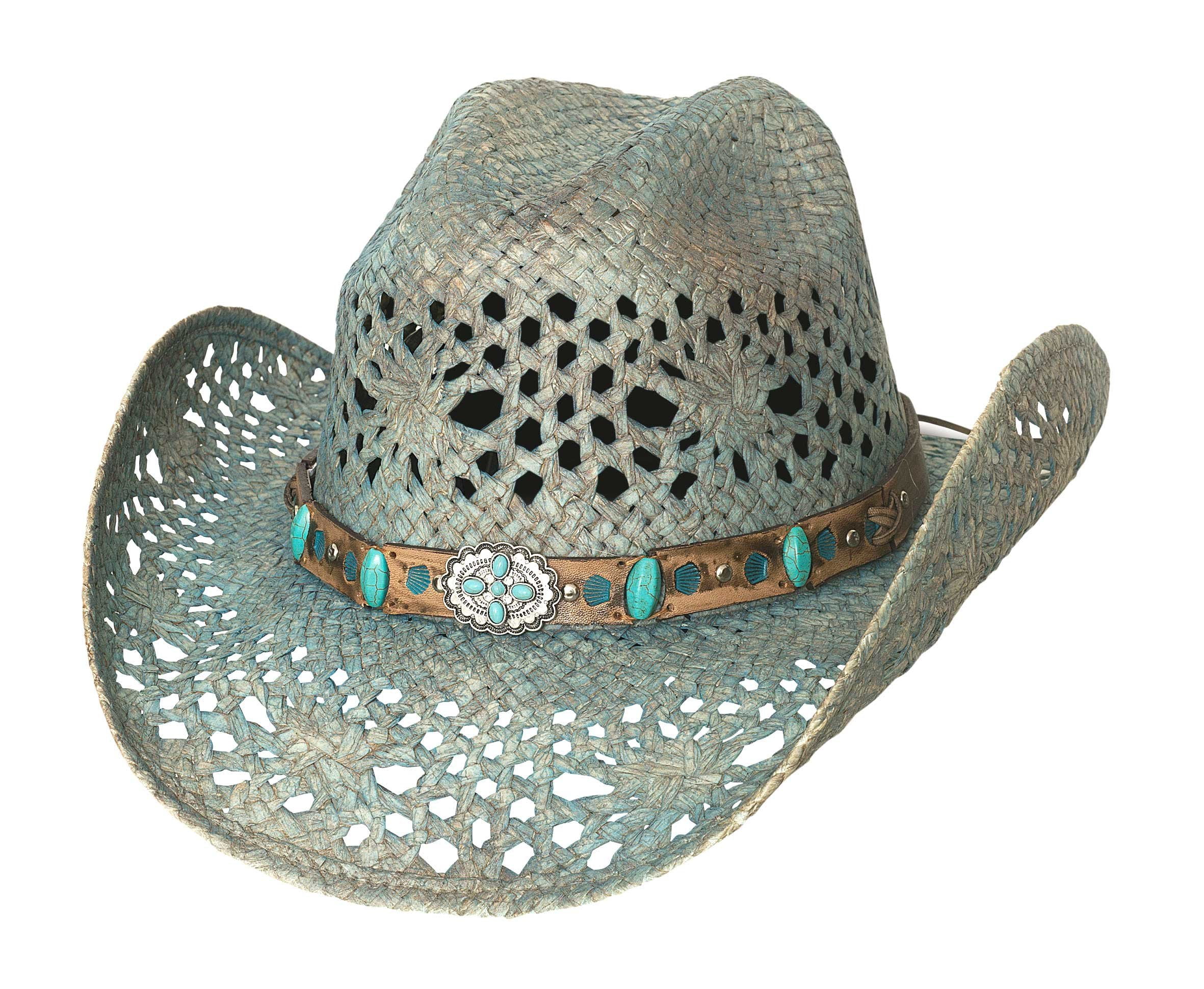 Bullhide Temptations - Shapeable Straw Cowboy Hat Small Blue - Walmart.com
