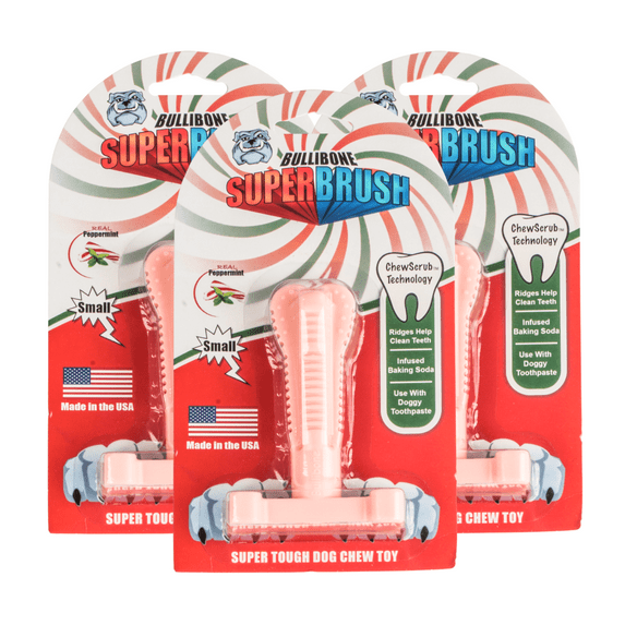 Bullibone Small Peppermint SuperBrush: Teeth Cleaning Bones Dog ...