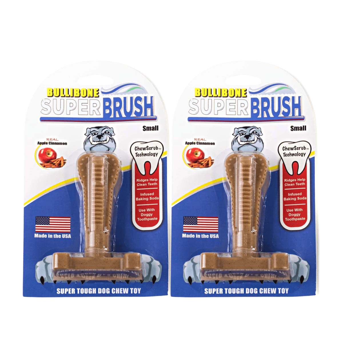Bullibone Small SuperBrush: Dog Teeth Cleaning Bone Toothbrush Stick ...
