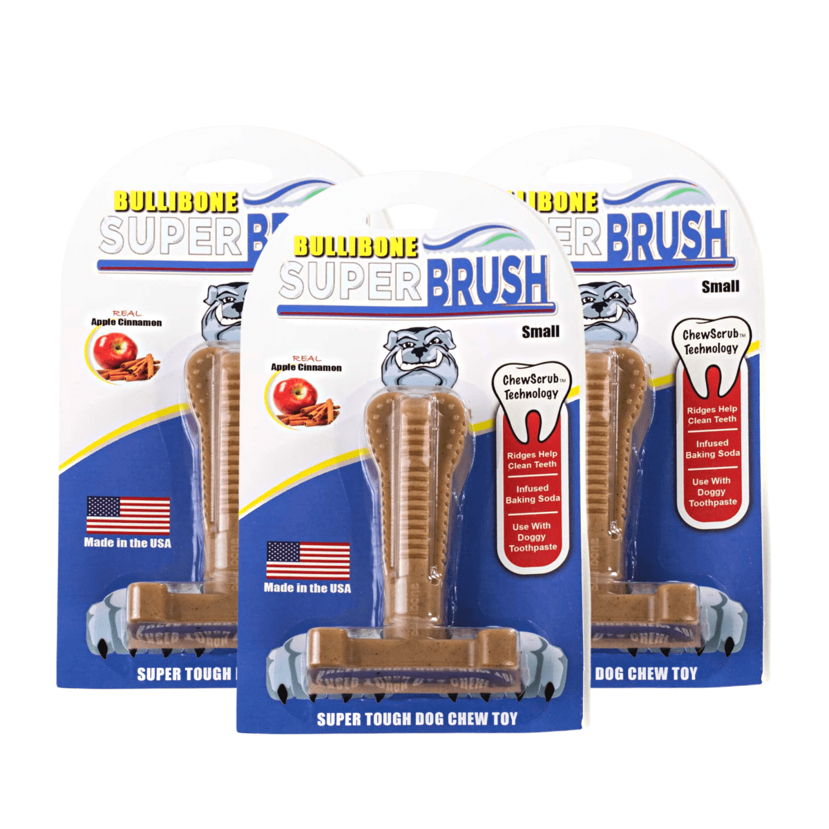 Bullibone Small SuperBrush: Dog Teeth Cleaning Bone Toothbrush Stick ...