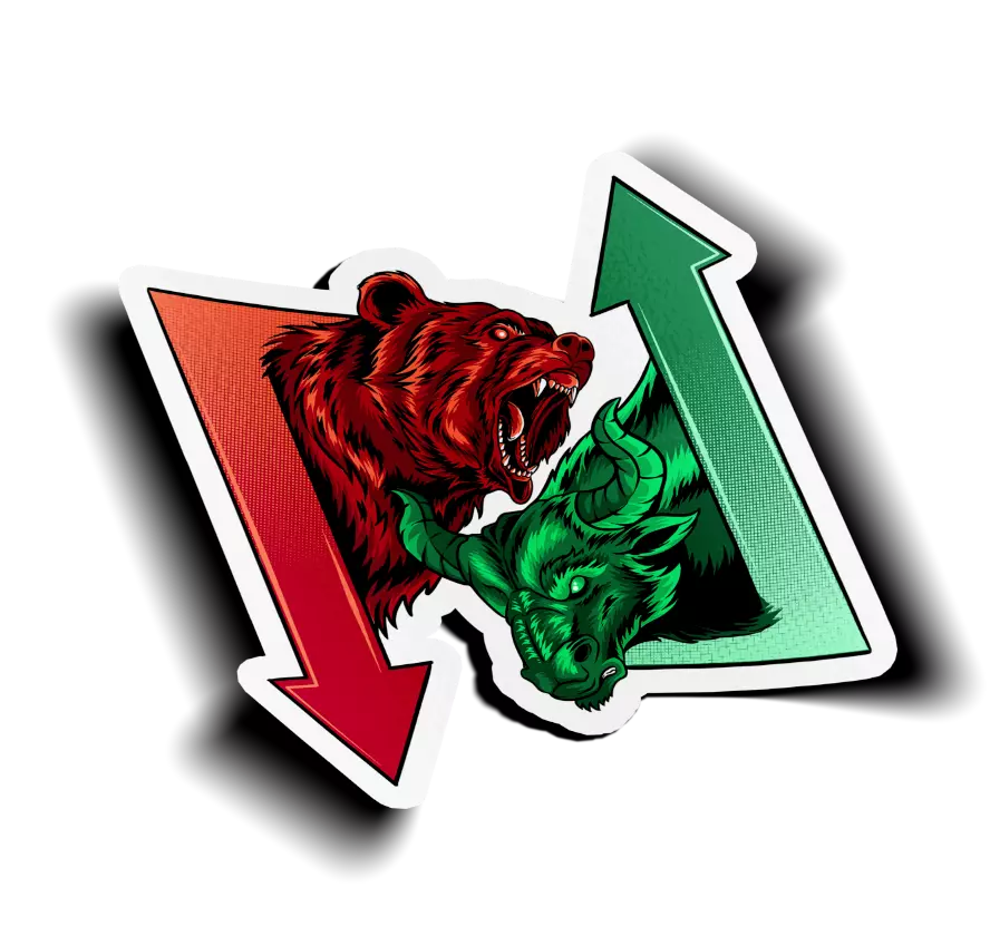 Bullish Bearish Stock Market Sticker For Tumblers, Laptops Phone Decal ...