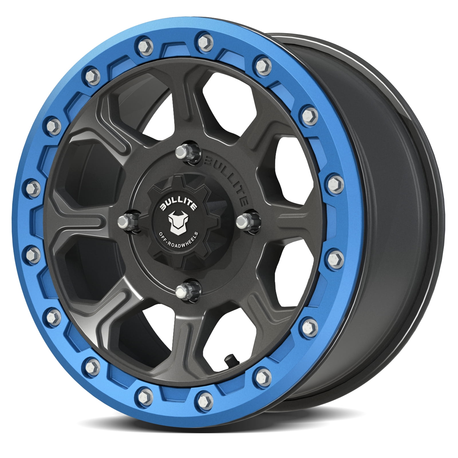 Bullite Wheels BT-03 Ruler 14in UTV ATV SXS Beadlock Rims 14x7 Blue ...