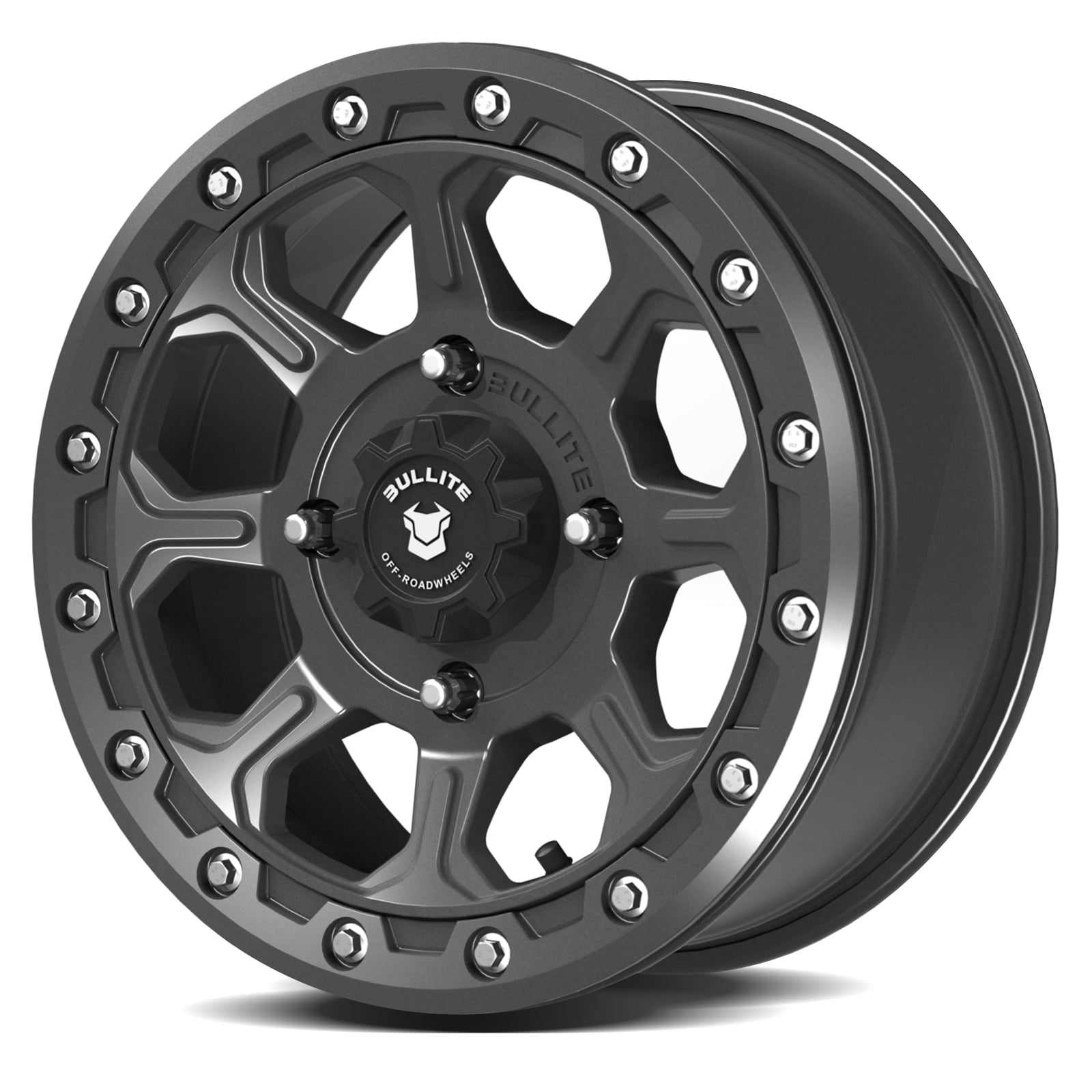 Bullite Wheels BT-03 Ruler 15in UTV ATV SXS Beadlock Rims 15x7 Satin ...