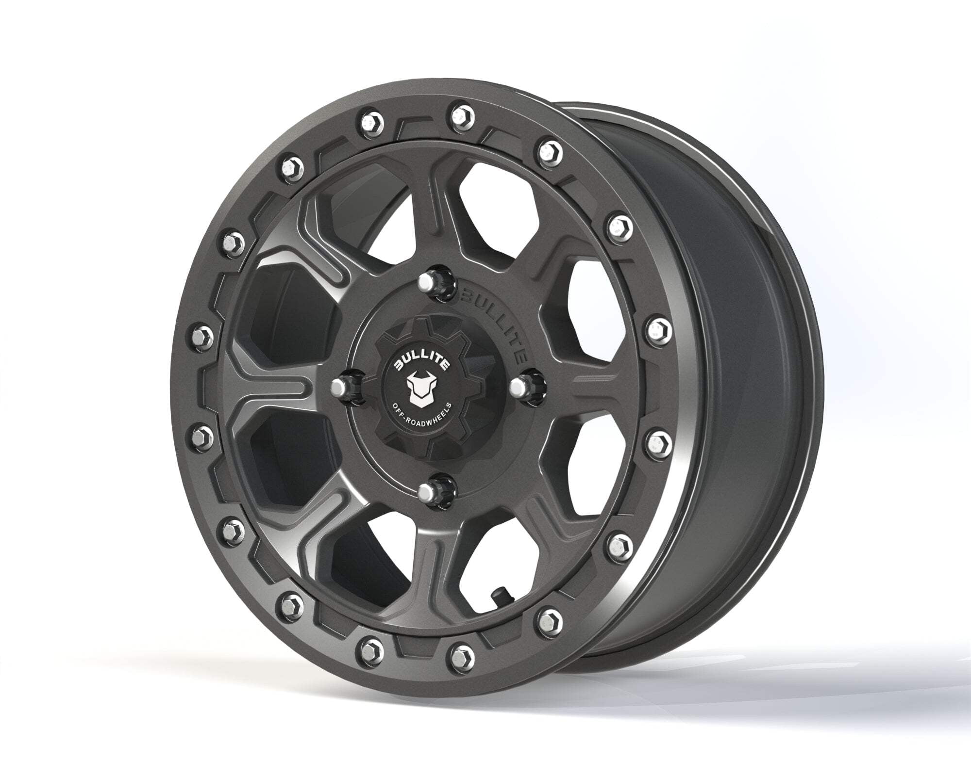 Bullite Wheels BT-03 Ruler 15in UTV ATV SXS Beadlock Rims 15x7 Satin ...