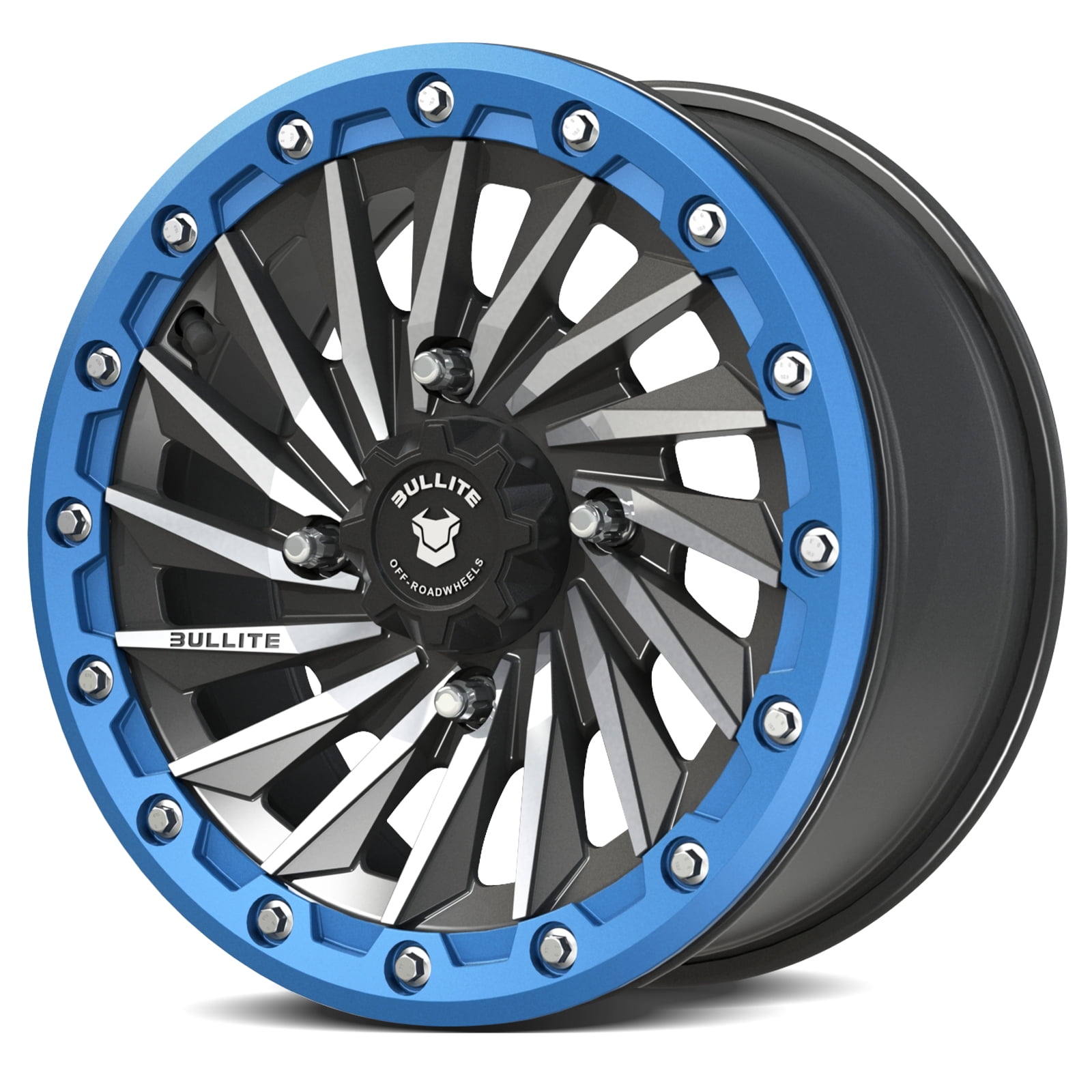 Bullite Wheels BT-08 Blade UTV ATV SXS Beadlock Rims Blue 14x7 | 4x137 ...