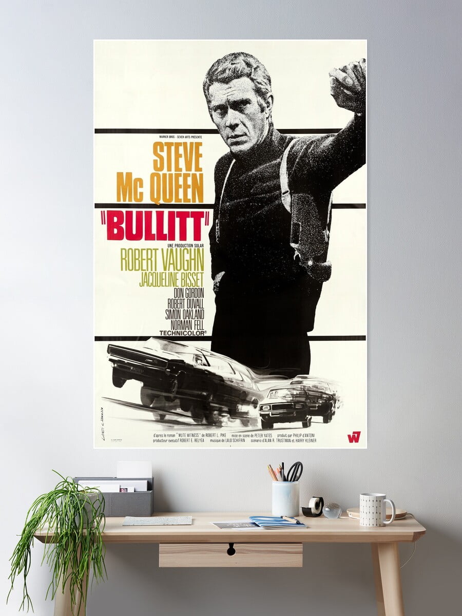 Bullitt (1968) Poster Wall Art, Modern Wall Decor For Living Room ...