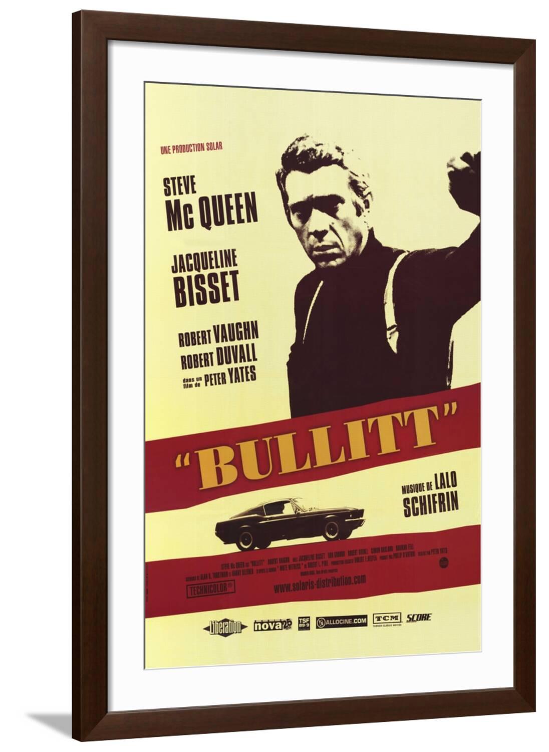 Bullitt, French Movie Poster, 1968 Framed Art Print by Unknown, 24" x ...