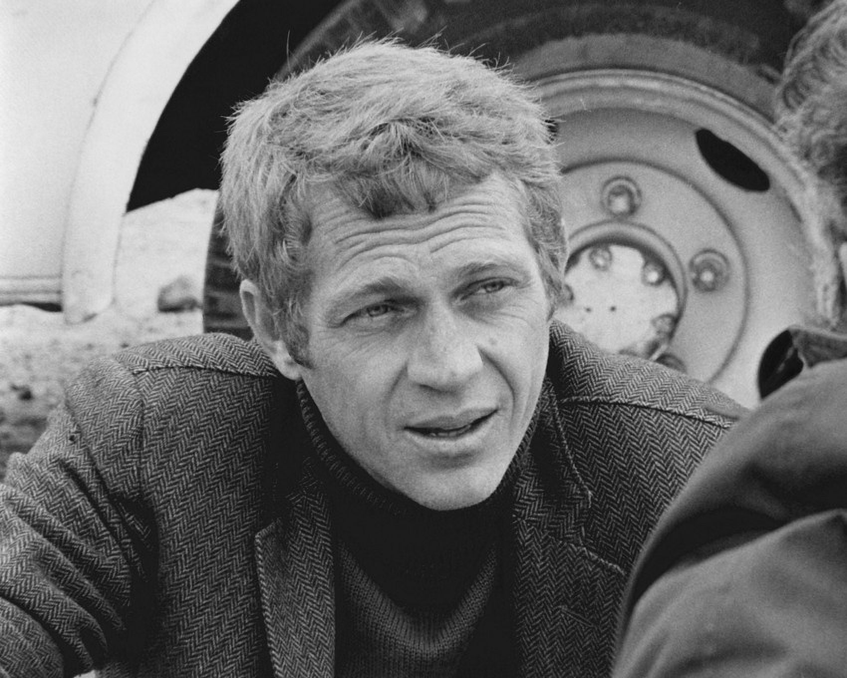 Bullitt McQueen On Film Set In Classic Outfit And Polo Neck 24x36 ...