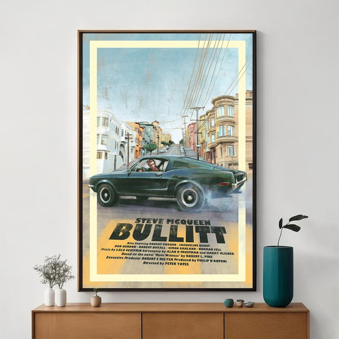 Bullitt Movie Poster, Cinema Art Print, Film Poster, Unframed Paper ...