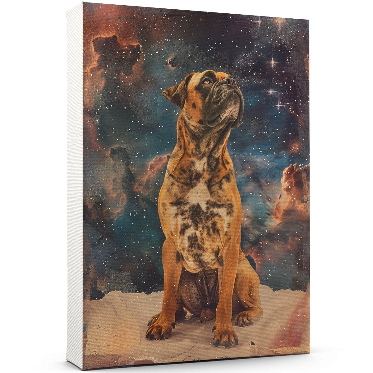 Bullmastiff Dog Art Starry Night-Inspired - Contemporary Abstract ...