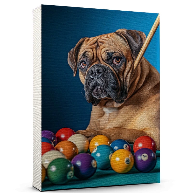 Bullmastiff Dog Canvas Billiards Canvas – Cute Bullmastiff Canvas Wall ...