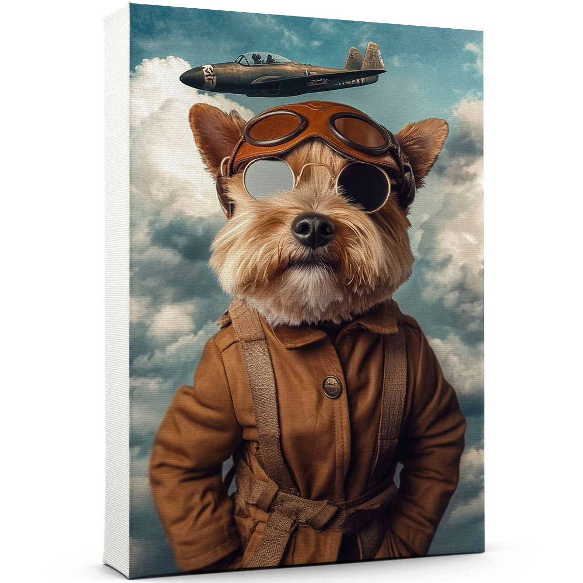 Bullmastiff Dog Pilot Wall Art, Pet Art, Funny Dog Poster 8x12in, Pilot ...