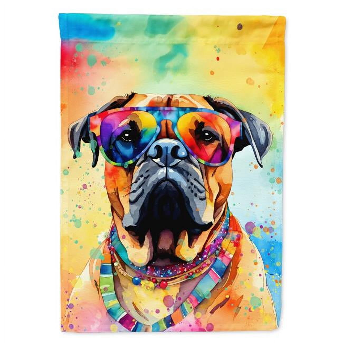 Bullmastiff Hippie Dawg House Flag 28 in x 40 in - Walmart.com