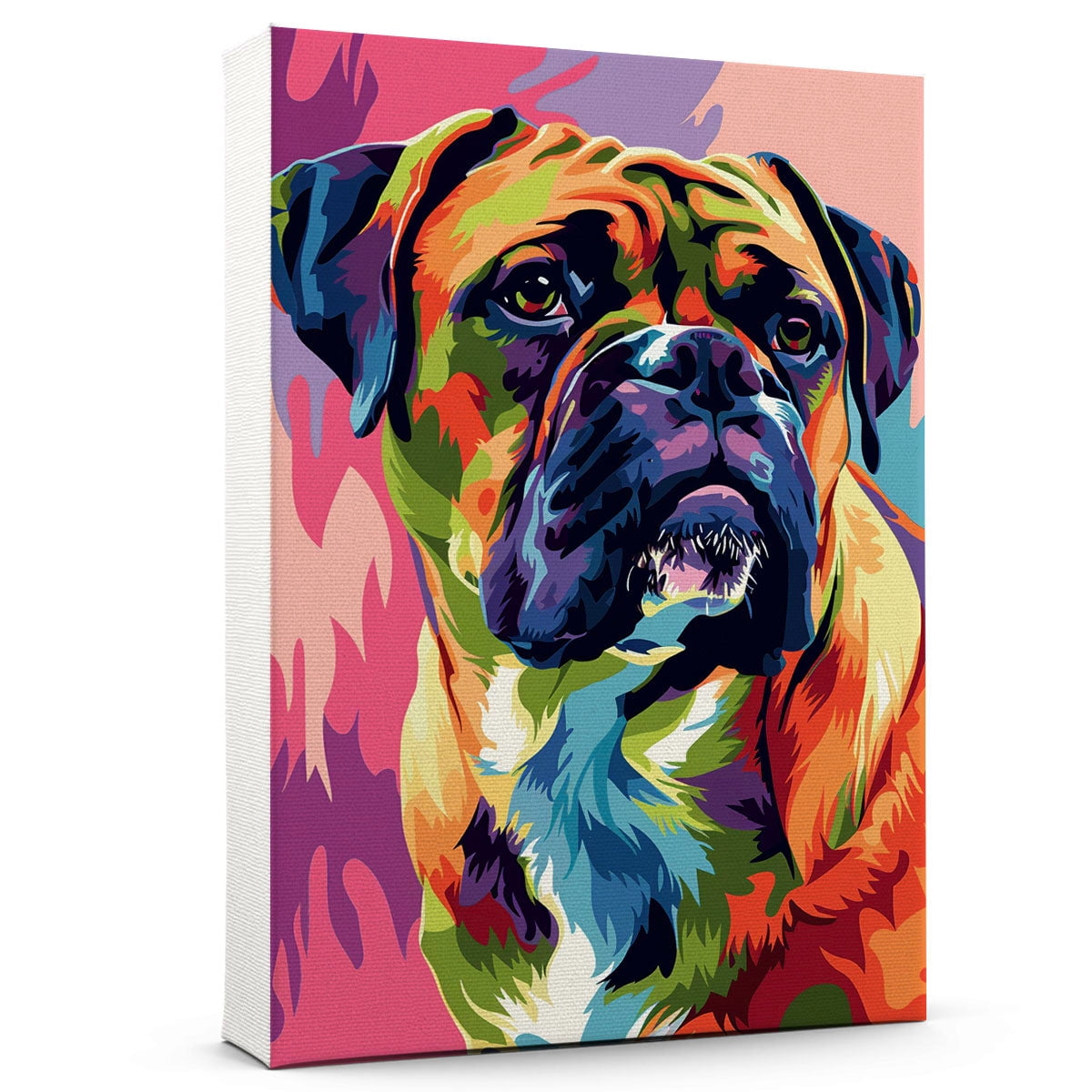 Bullmastiff Poster Wall Art - Colorful Dog Canvas Wall Art For Living ...