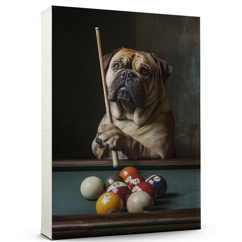 Bullmastiff Vintage Dog Billiards Canvas – Artistic Sports, Bullmastiff ...