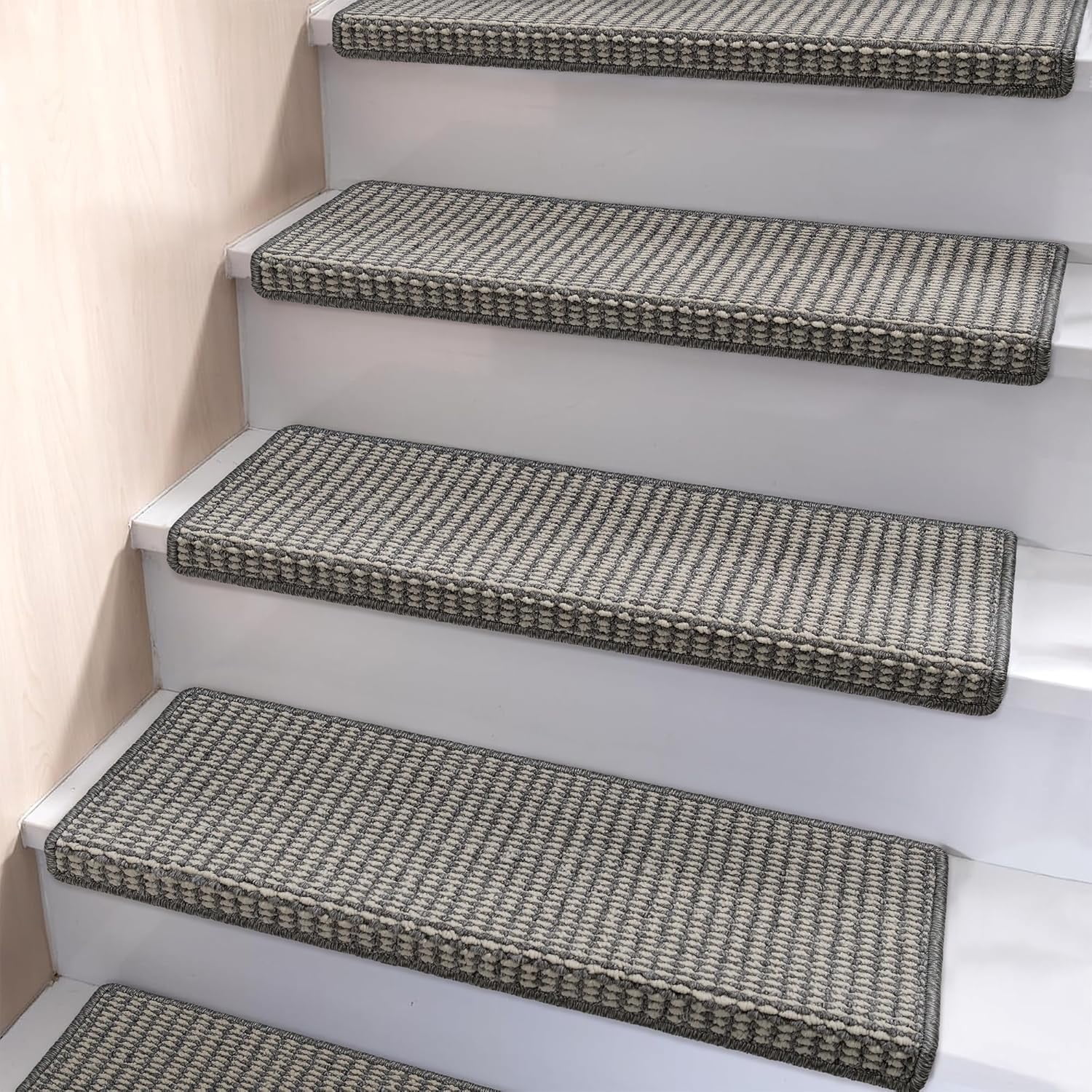 Bullnose Carpet Stair Treads, Treads for Wooden Steps Indoor Runner and ...