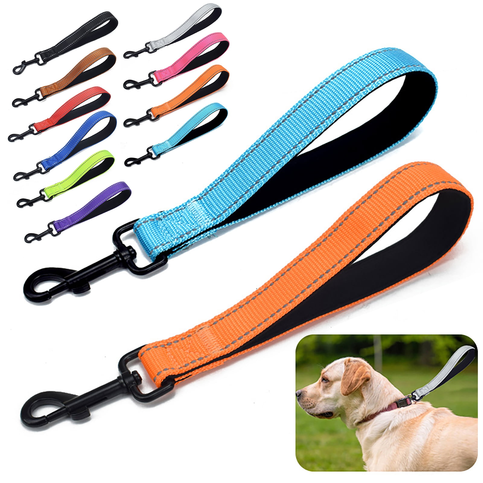 Bullpaw 12 Inches Short Dog Leash Heavy Duty Traffic Leashes with ...